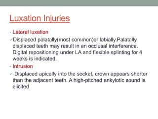 Trauma To The Permanent Maxillary Incisors In The Mixed Dentition And ...