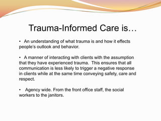 Trauma and trauma-informed care | PPT