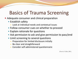 Trauma and trauma-informed care | PPT