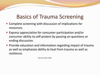 Trauma and trauma-informed care | PPT