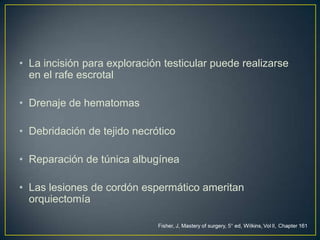 Trauma uretral, escrotal y testicular | PPTX