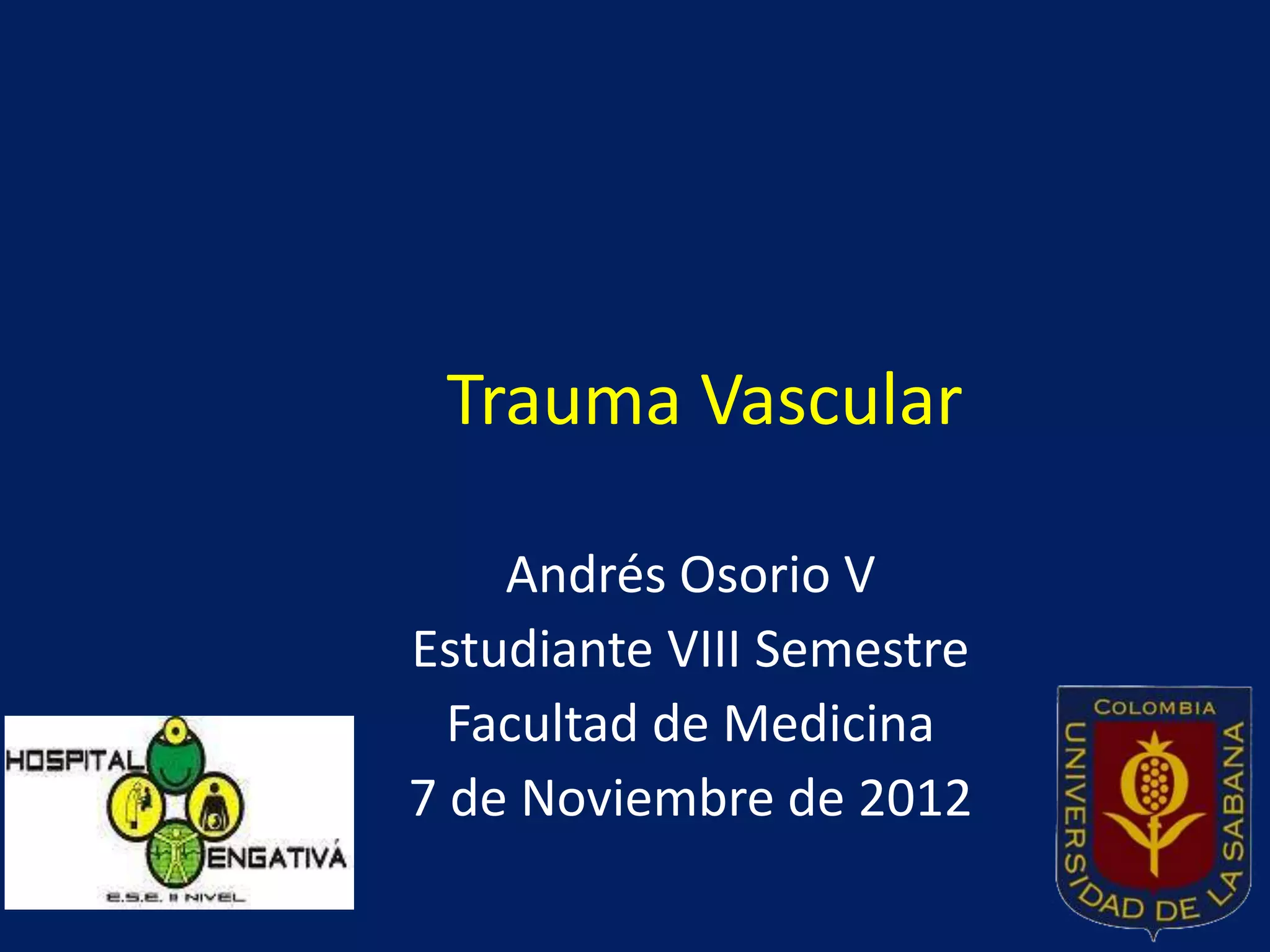 Trauma vascular | PPTX