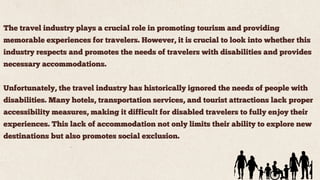 Travel topic on inclusive people drawback and advantages | PDF
