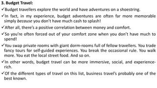 TRAVEL: -FACTORS ,PURPOSES & TYPES.pptx