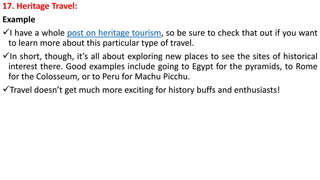 TRAVEL: -FACTORS ,PURPOSES & TYPES.pptx