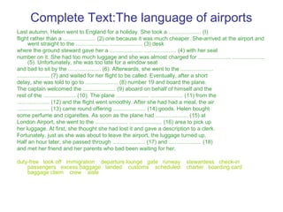 English Vocabulary for travelling on plane | PPT