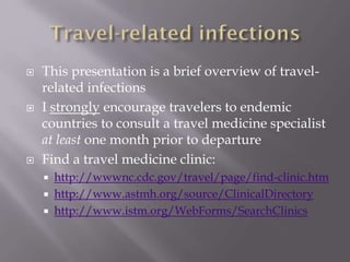 Travel-related infections | PDF