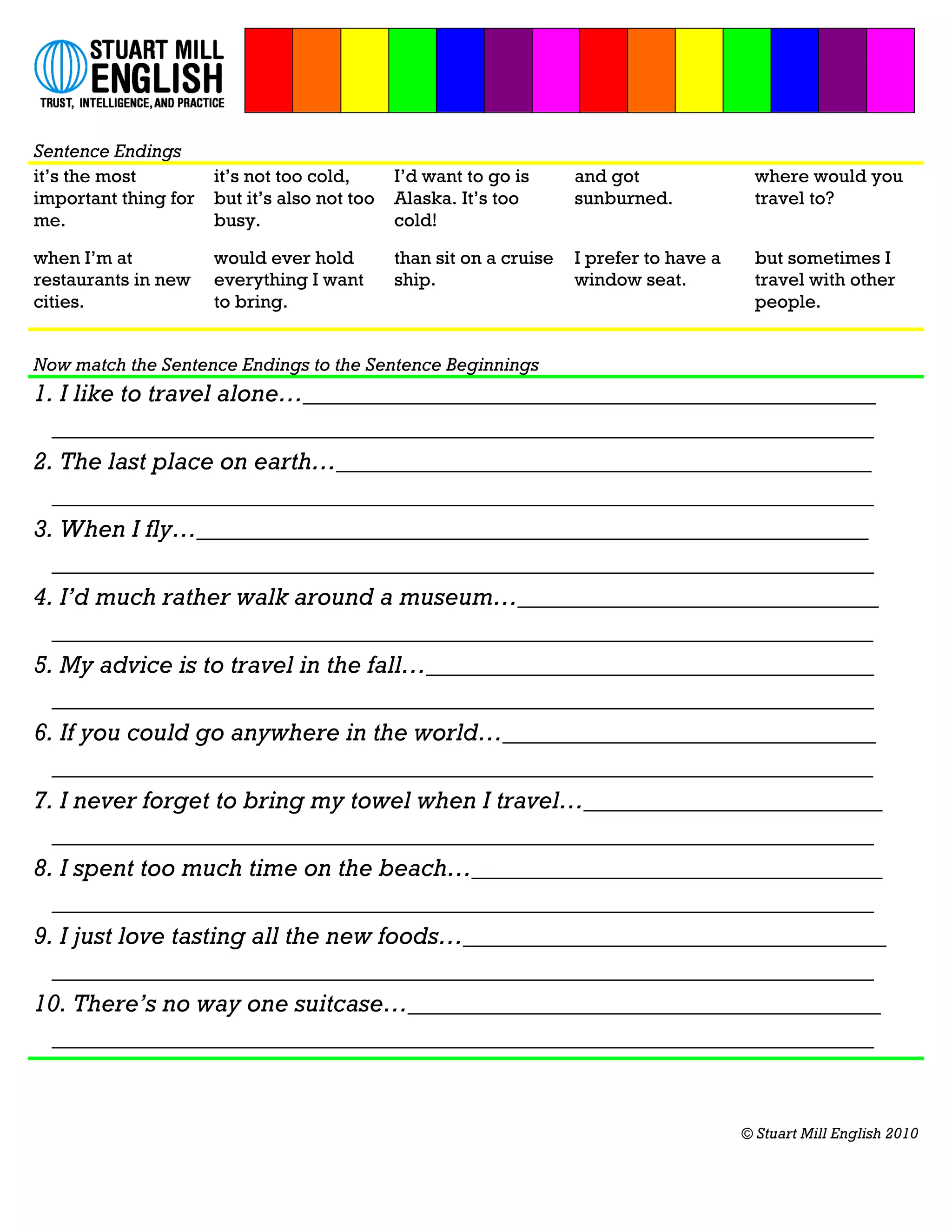 Travel sentences | PDF | Travel Preparation and Advice | Travel