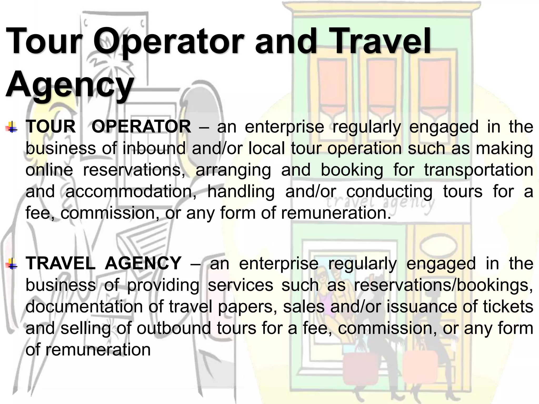 Travel agency and tour operations lecture | PPTX
