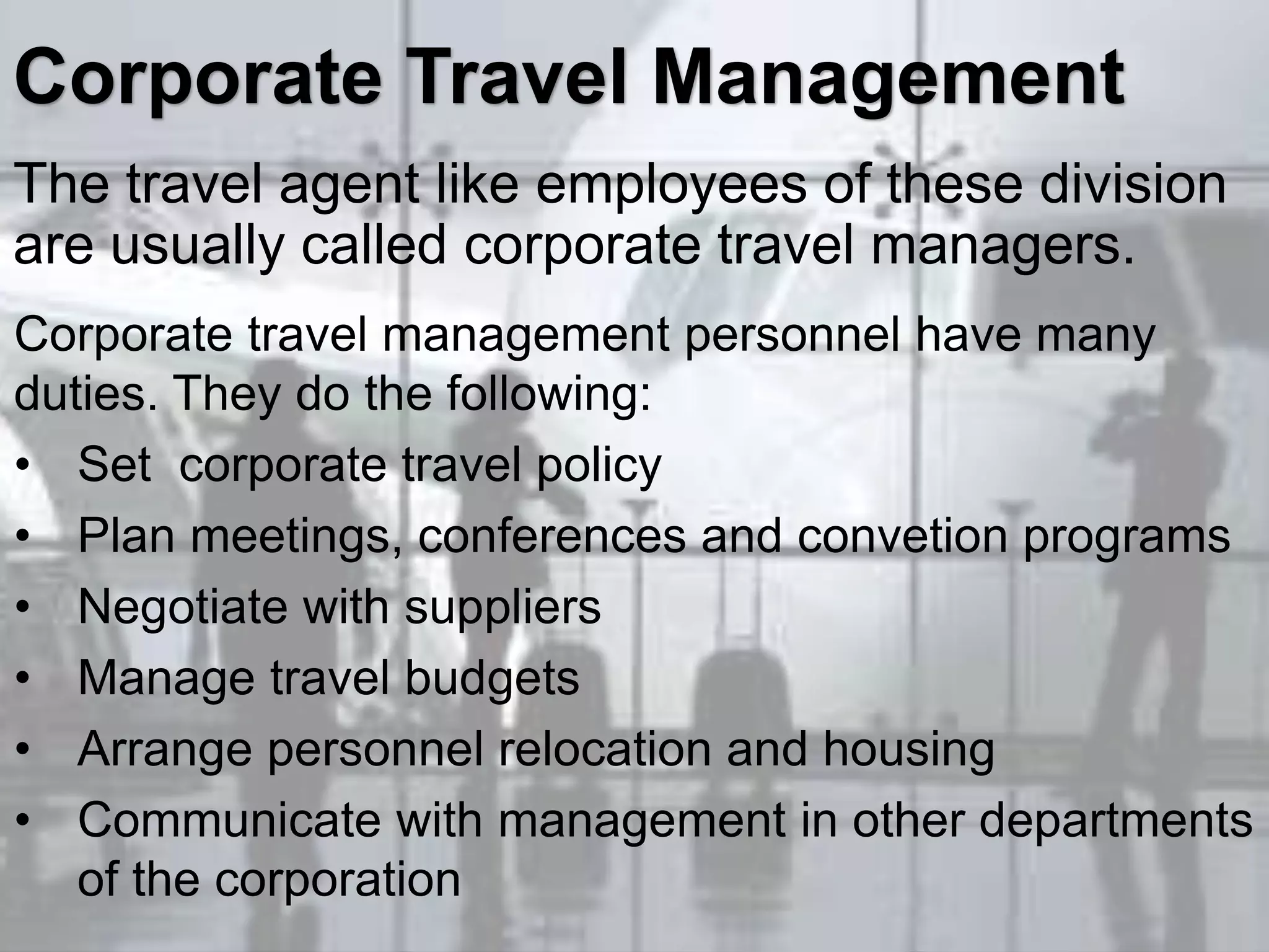 Travel agency and tour operations lecture | PPTX