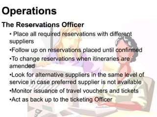 Travel agency and tour operations lecture | PPTX