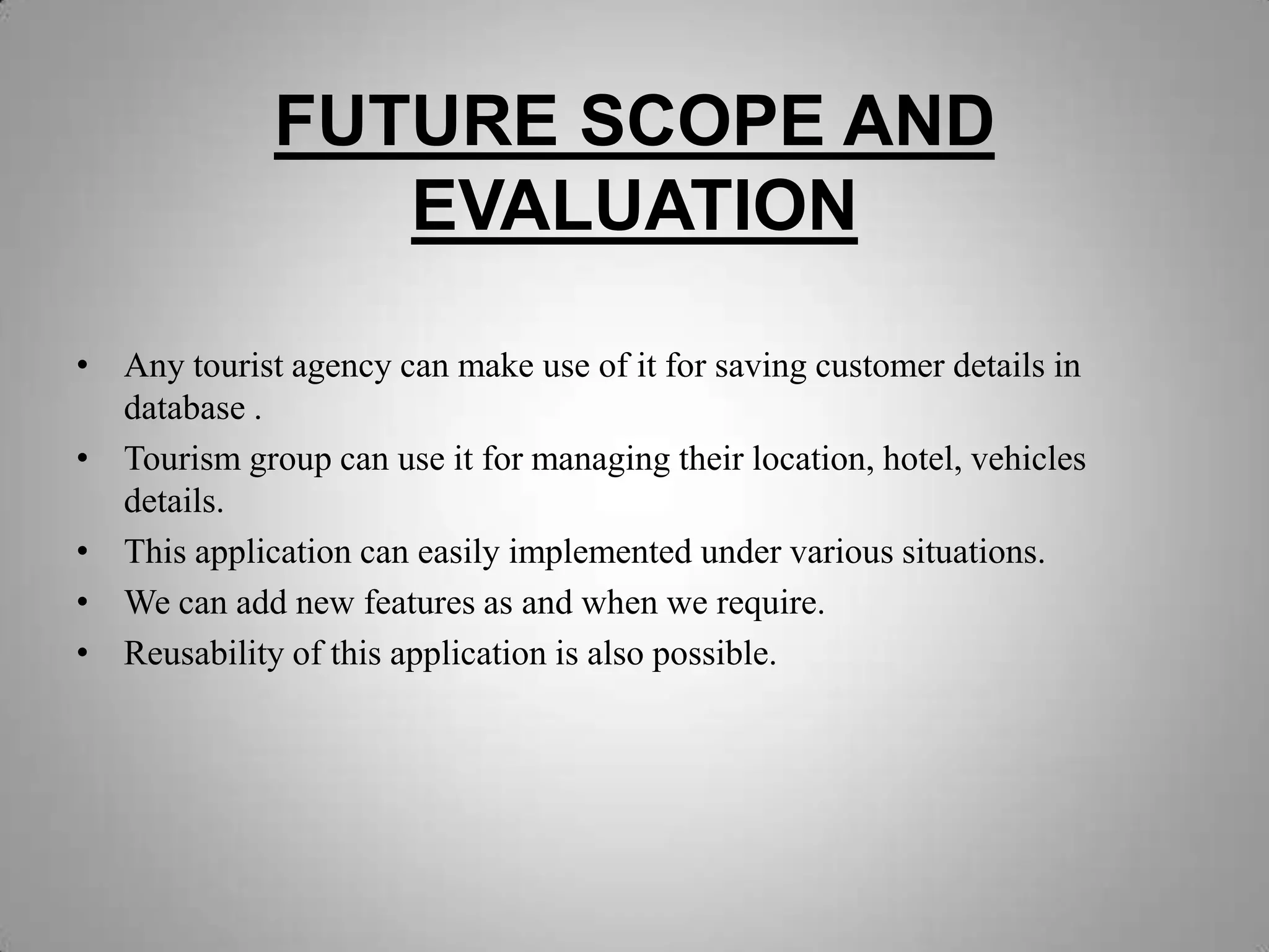 Travel and tourism management it project ppt | PPTX