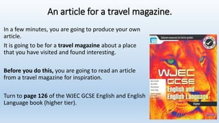 Travel articles cover lesson | PPTX