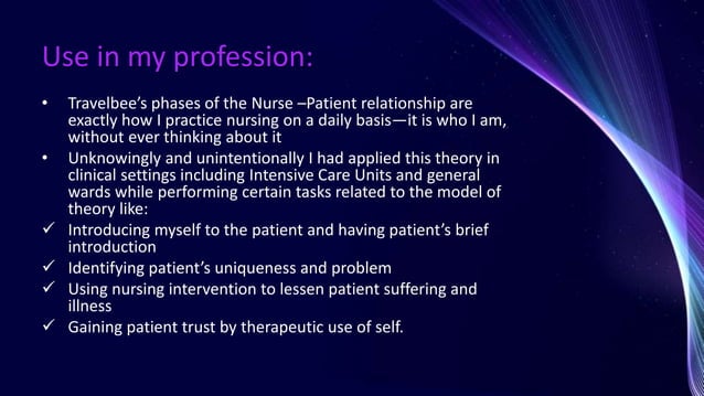 Travelbee's person to person relationship theory | PPTX | Parenting ...