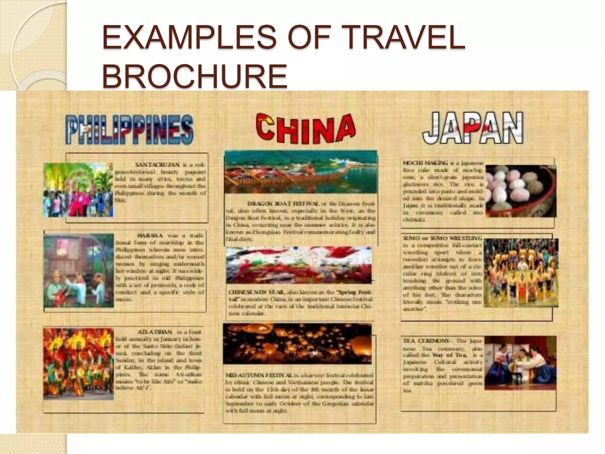Travel brochure grade 8 | PPTX