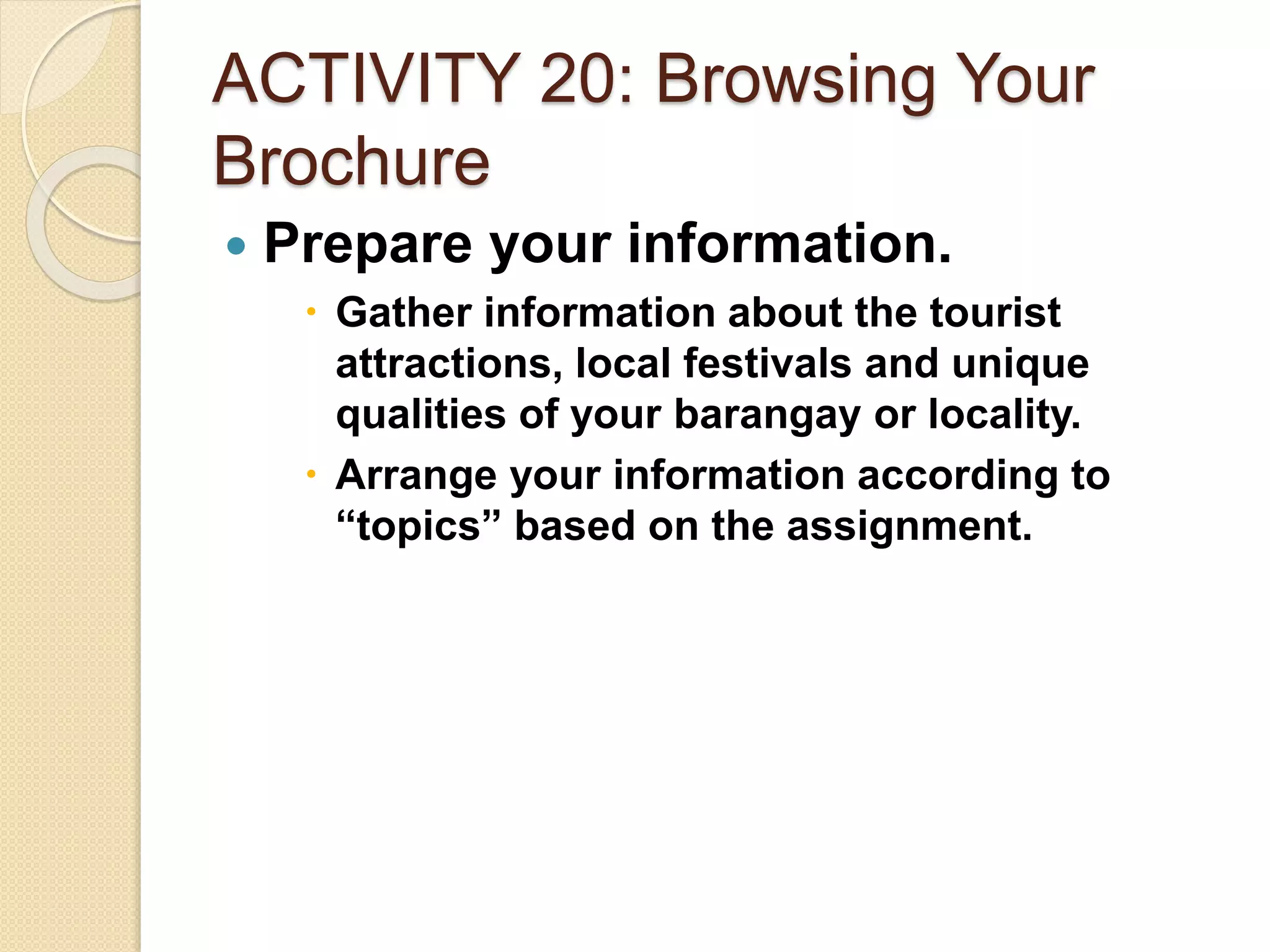 Travel brochure grade 8 | PPTX
