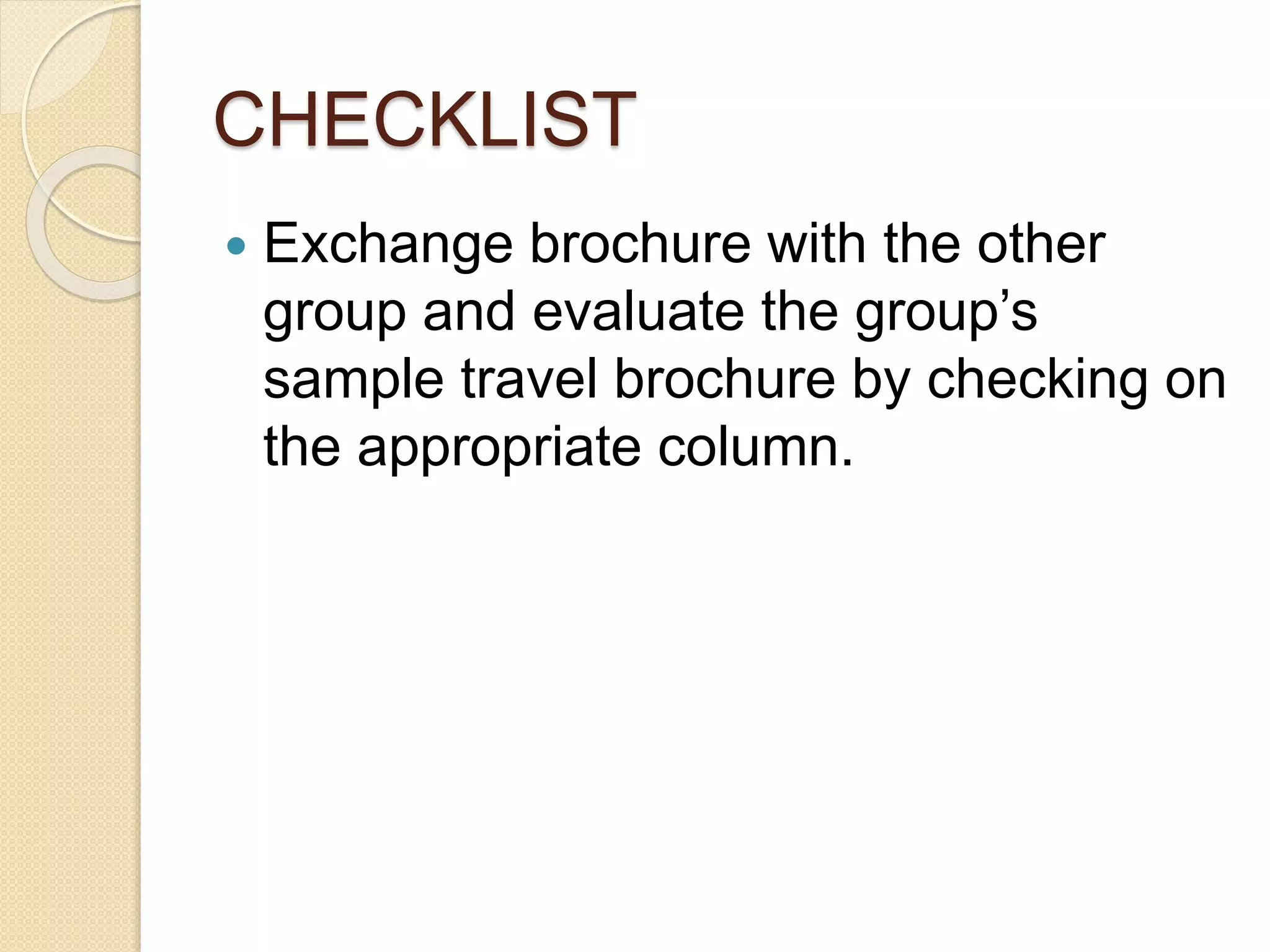 Travel brochure grade 8 | PPTX