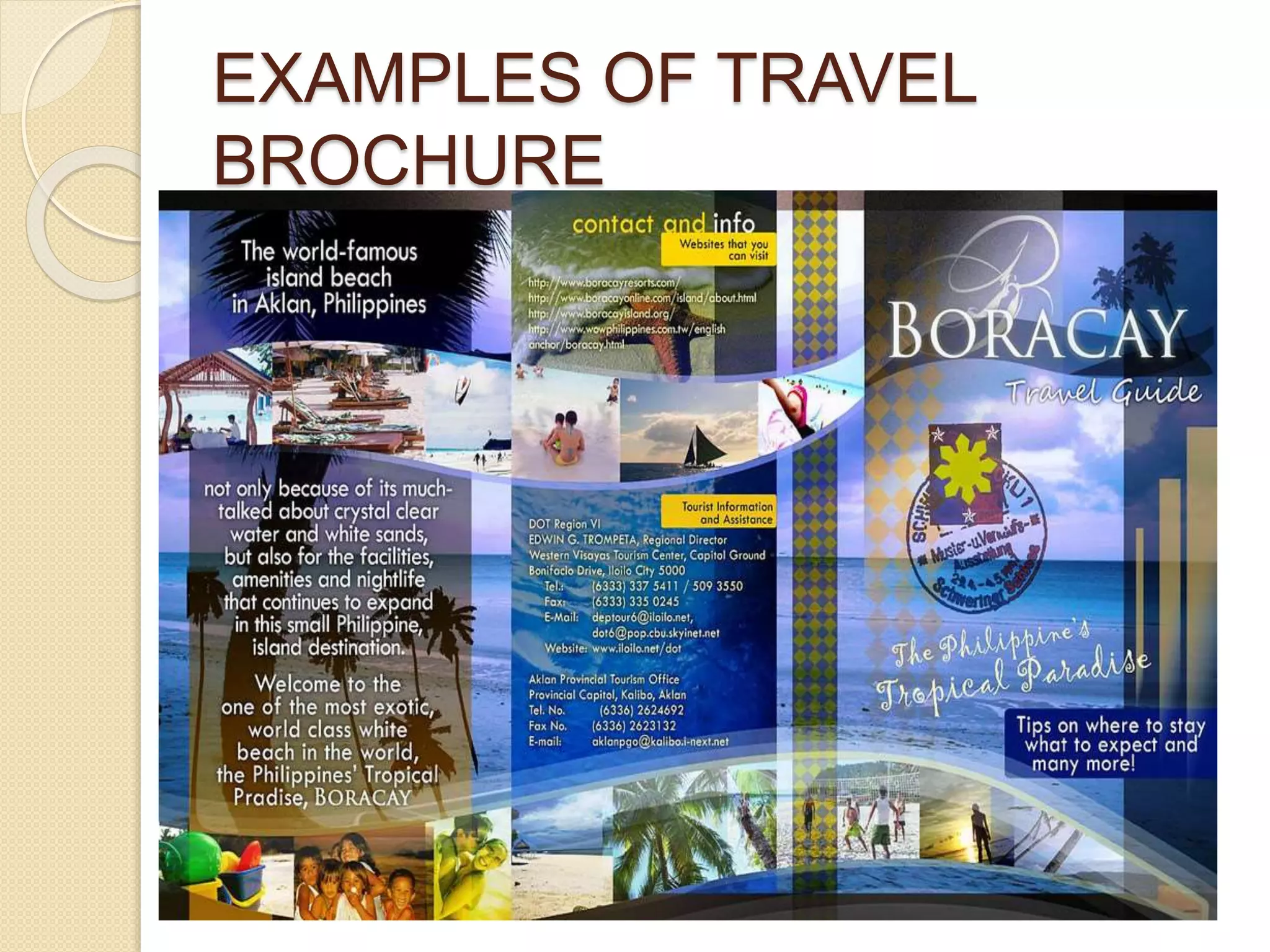 Travel brochure grade 8 | PPTX