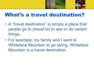 Travel brochure ppt | PPTX