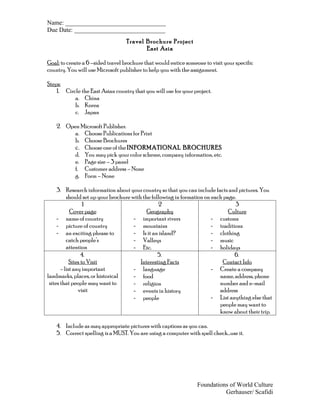 Travel brochure project | DOC | Travel