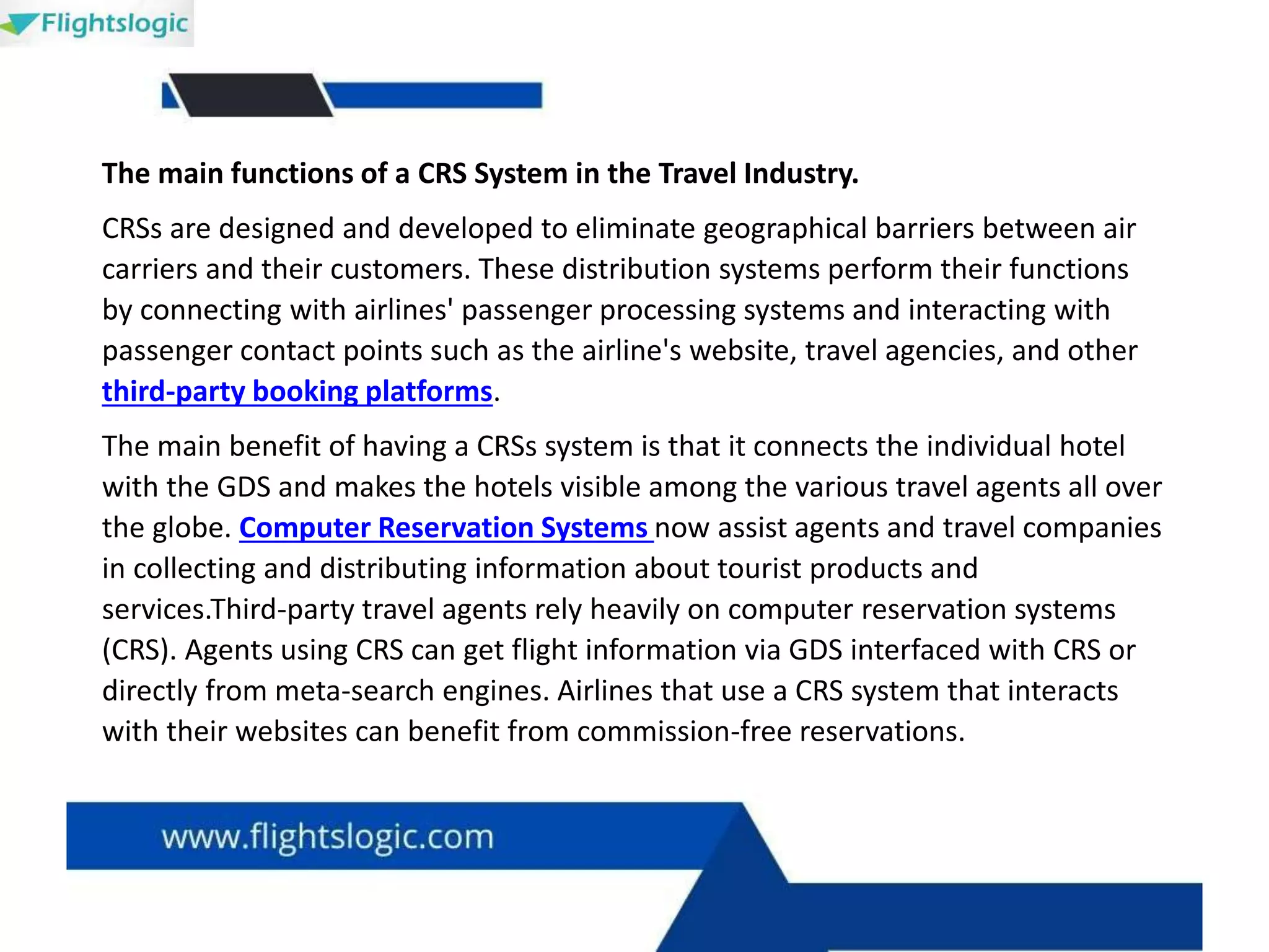 Travel CRS System | PPT