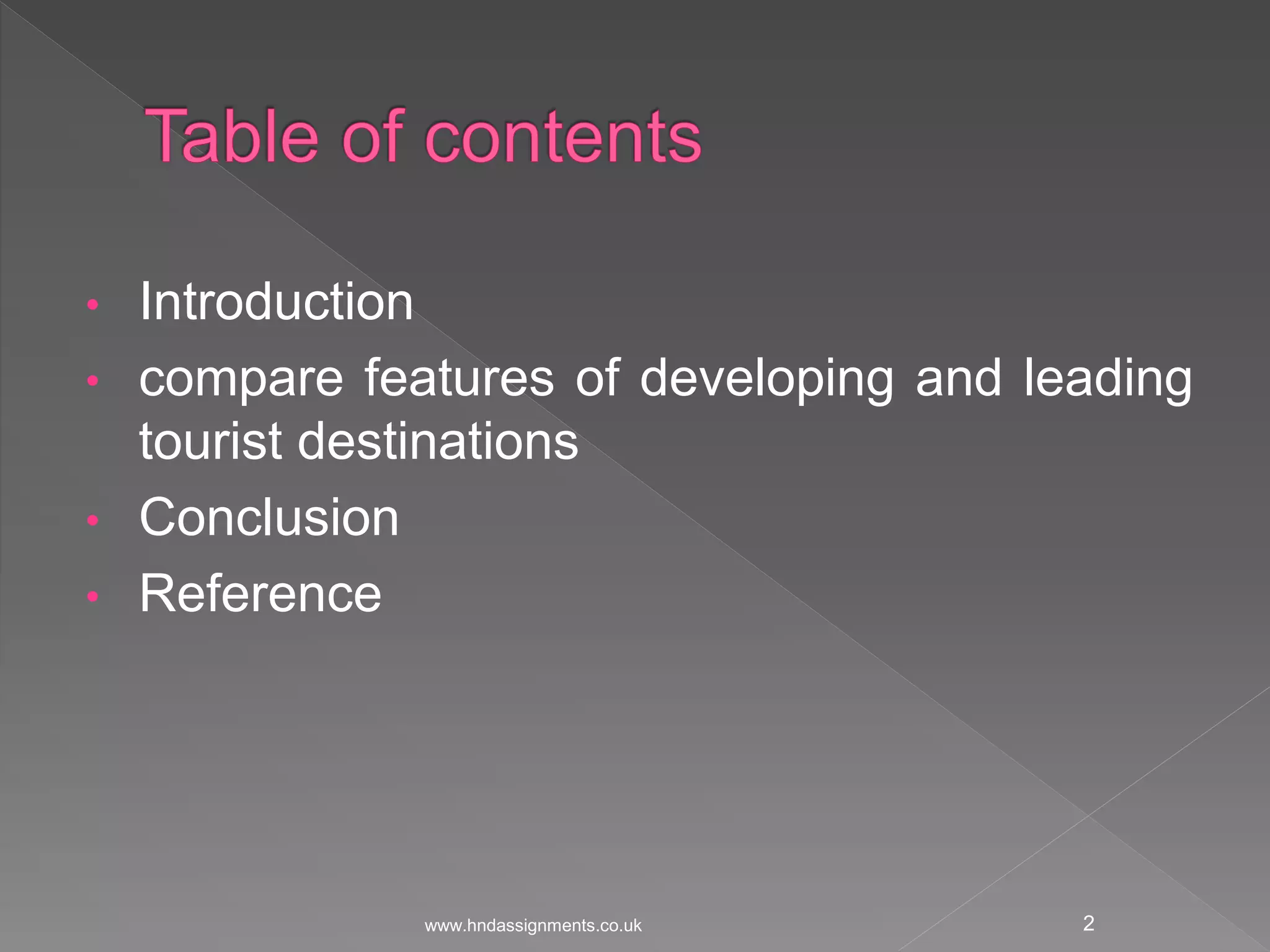 Tourism Tourist Destination | PPTX