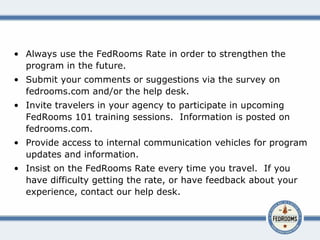 FedRooms Traveler Overview | PPT