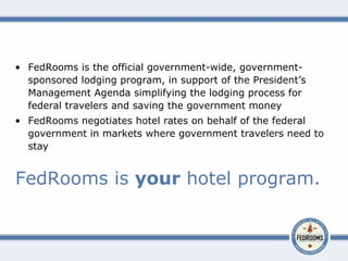 FedRooms Traveler Overview | PPT
