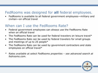 FedRooms Traveler Overview | PPT