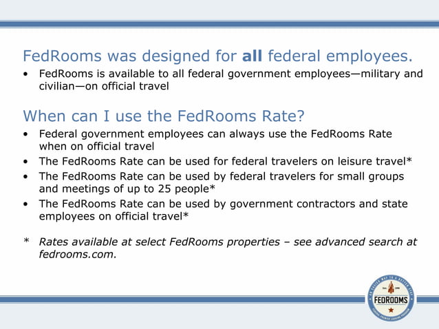 FedRooms Traveler Overview | PPT