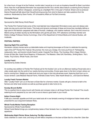 Enzian announces 2014 Florida Film Festival program lineup | PDF