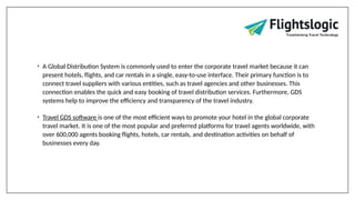 Travel GDS Software | GDS System | OTA Booking Engine | PPTX