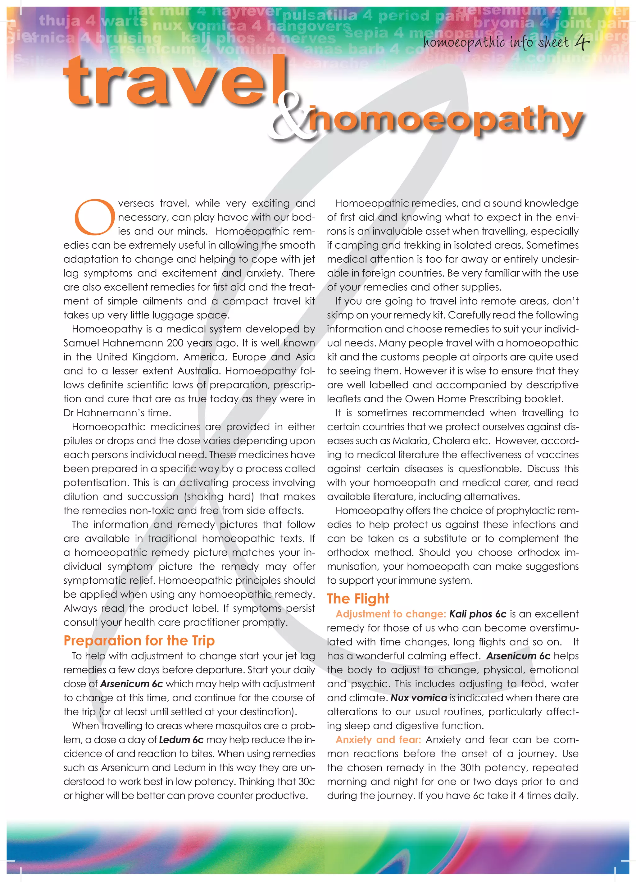 Travel & Homoeopathy Info | PDF