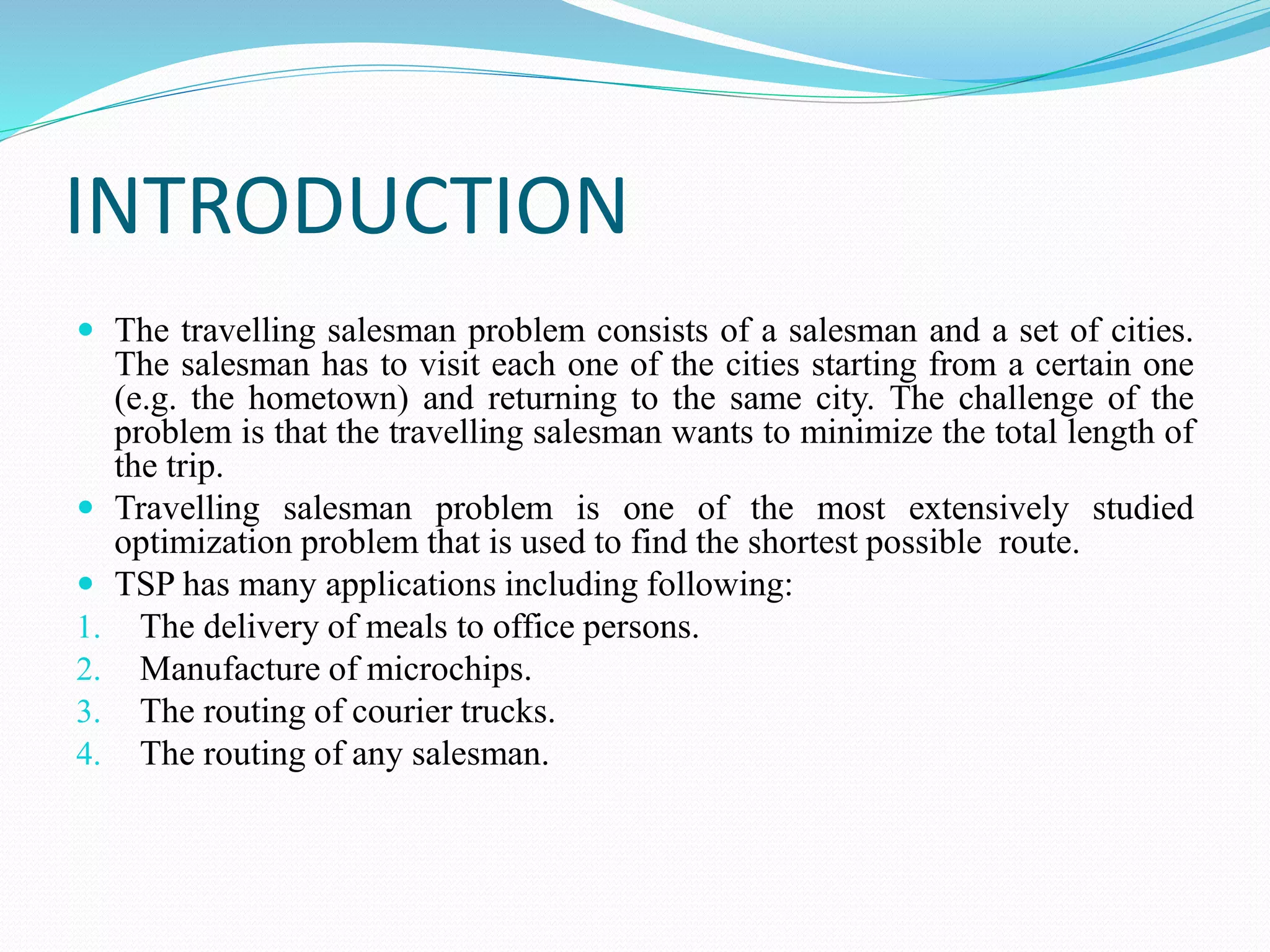 Traveling salesman problem(tsp) | PPT
