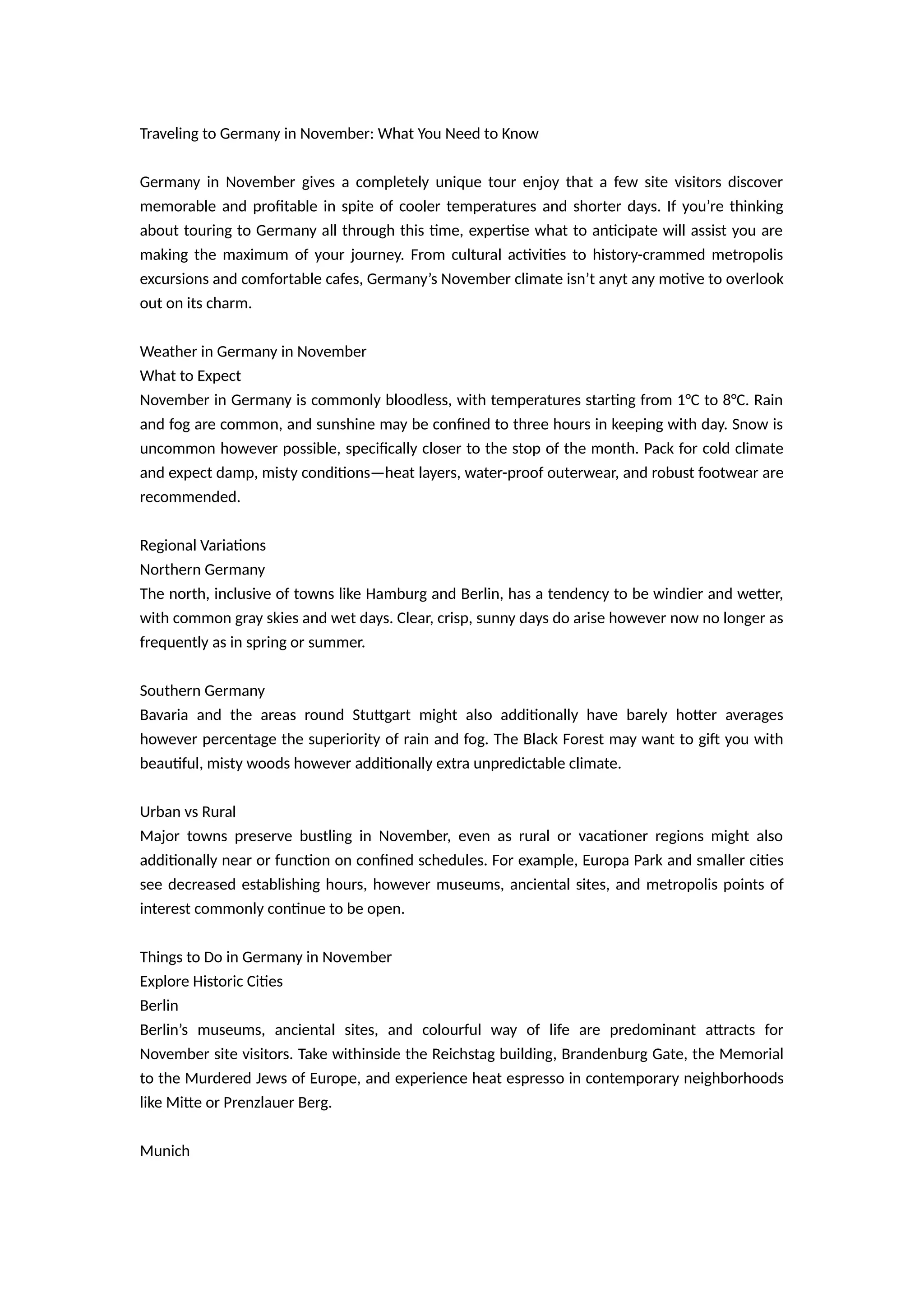 Traveling to Germany in November：What You Need to Know.docx