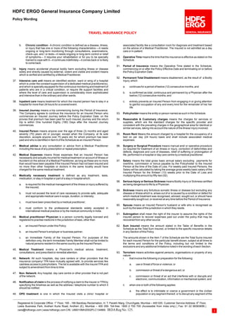 Travel Insurance Policy Wording - HDFC ERGO General Insurance Company ...