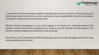 Travel Inventory Management | Hotel Inventory Management System | PPTX