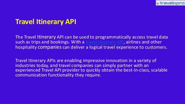 Travel Itinerary API | PPTX