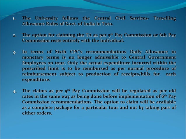 Travelling allowance rules | PPT | Rail Travel | Travel Type