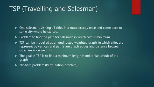 Travelling And Salesman Problem Using Ant Colony Optimization Pptx