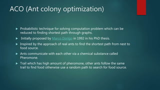 Travelling and salesman problem using ant colony optimization | PPTX