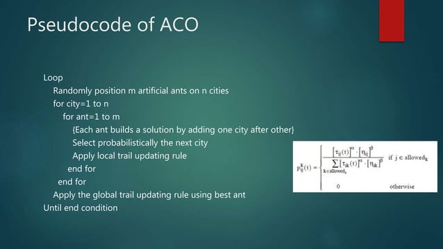 Travelling And Salesman Problem Using Ant Colony Optimization Pptx