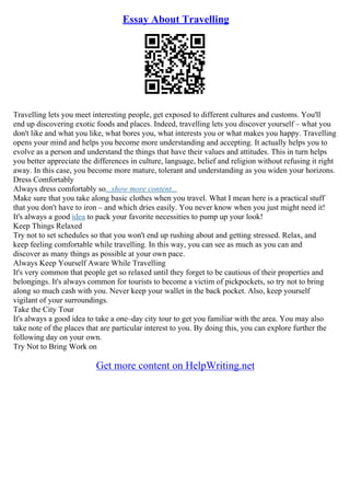 Travelling Essay | PDF