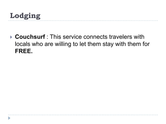 Travelling without money | PPT