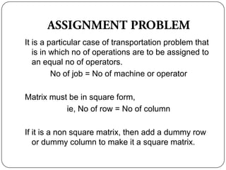 Travelling salesman problem ( Operation Research) | PPTX