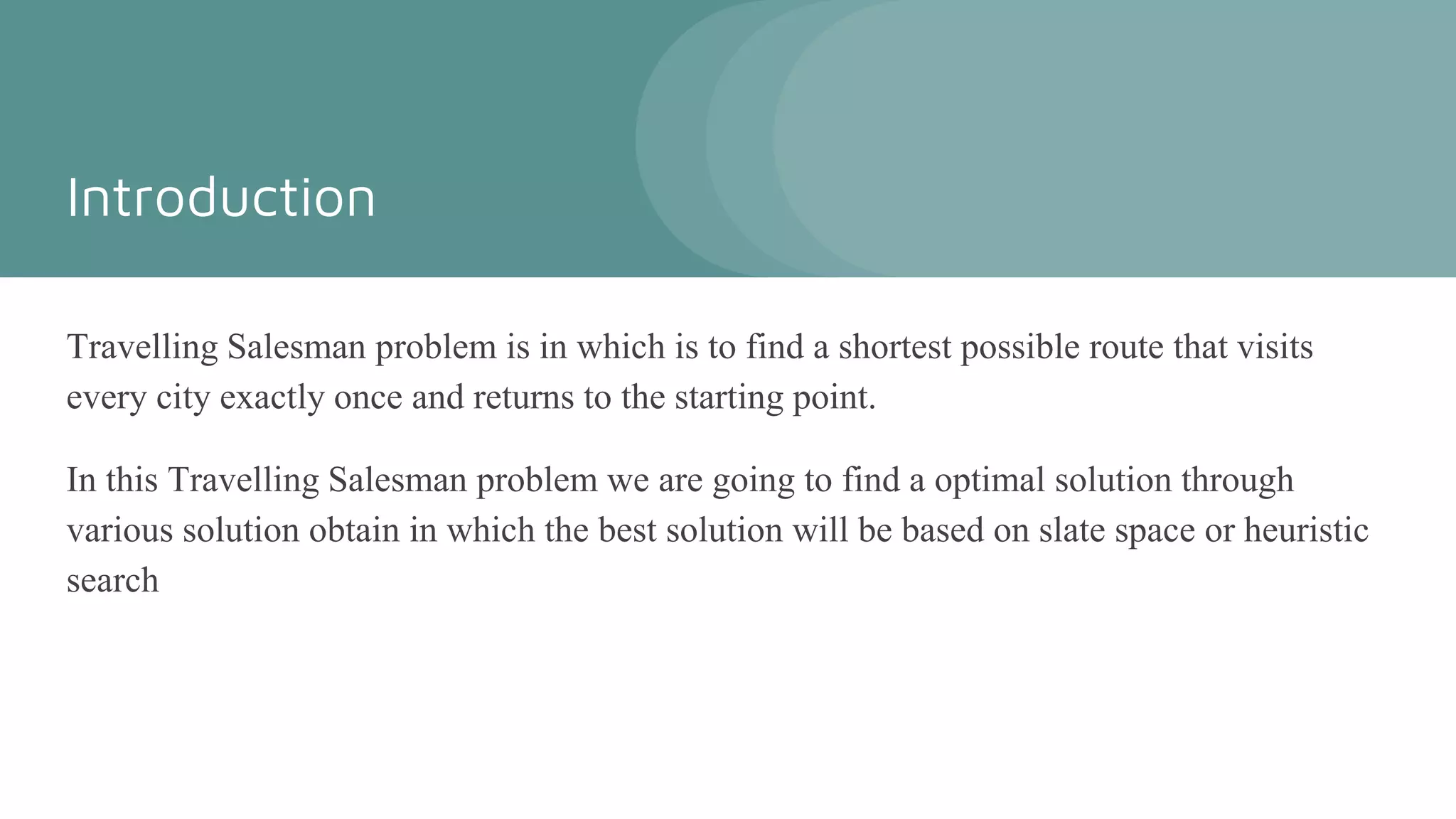 Travelling salesman problem | PPTX
