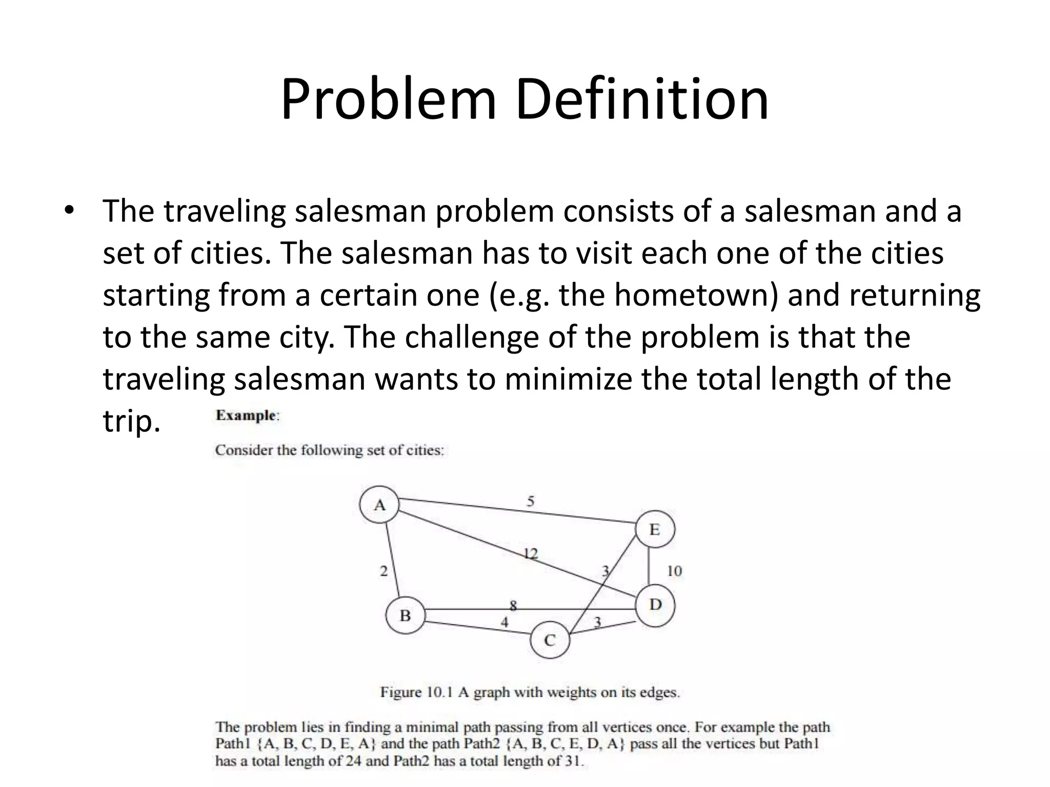 Travelling salesman problem using genetic algorithms | PPTX