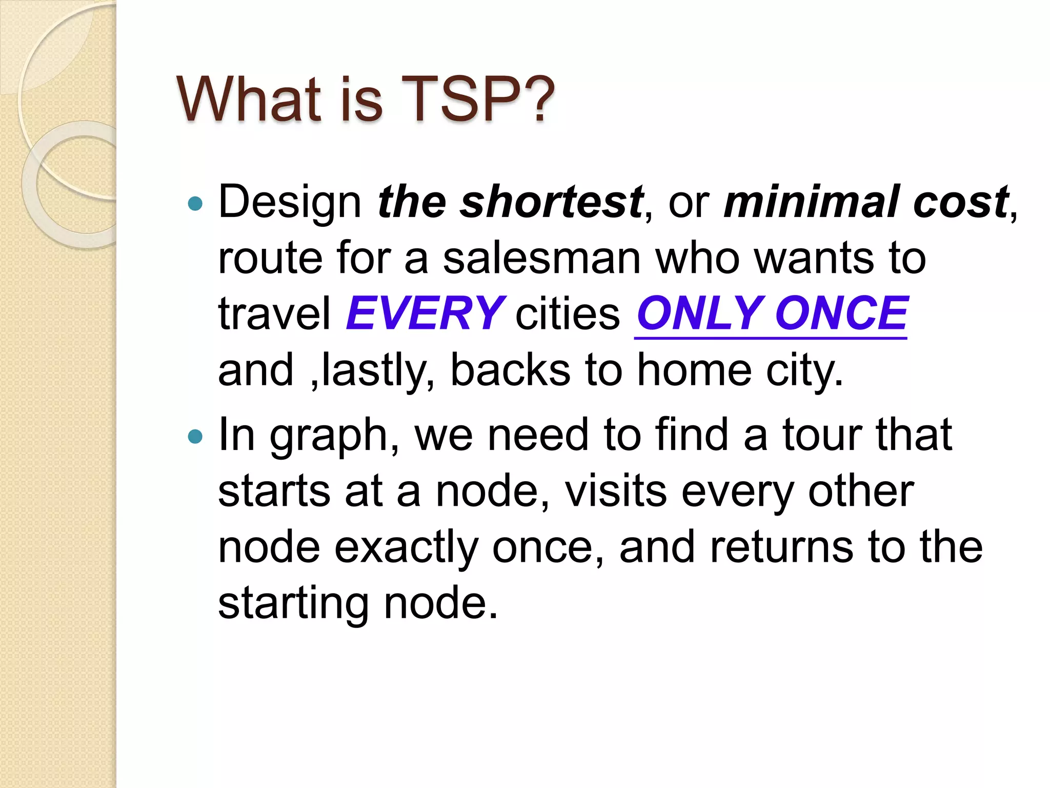 Travelling Salesperson Problem Ppt