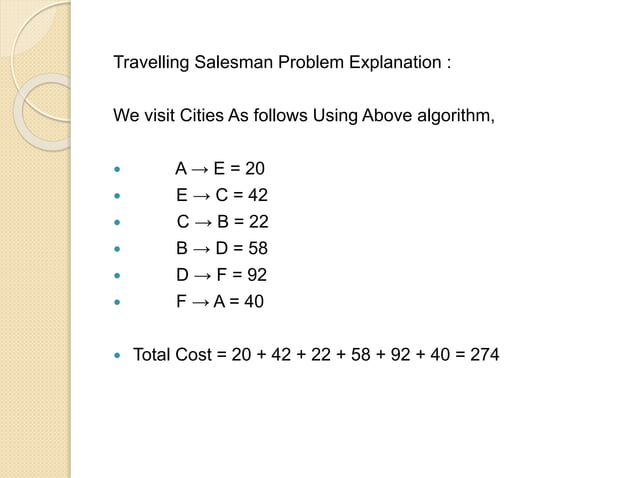 Travelling Salesperson Problem Ppt
