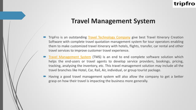Travel Management System | PPTX